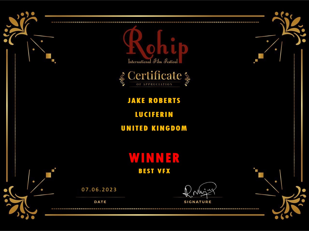 “Luciferin” Wins “Best VFX” at Rohip Film Fest – THE ART OF VISUAL ...