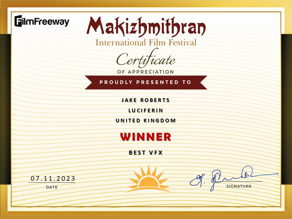 “Luciferin” Wins “Best VFX” at Makizhmithran Film Fest – THE ART OF ...