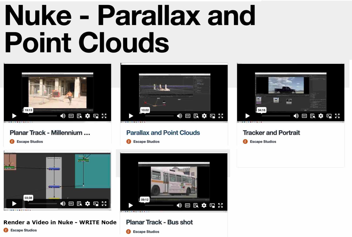 New Compositing Tutorials from Lorenzo Maniccia – THE ART OF VISUAL EFFECTS AT ESCAPE STUDIOS